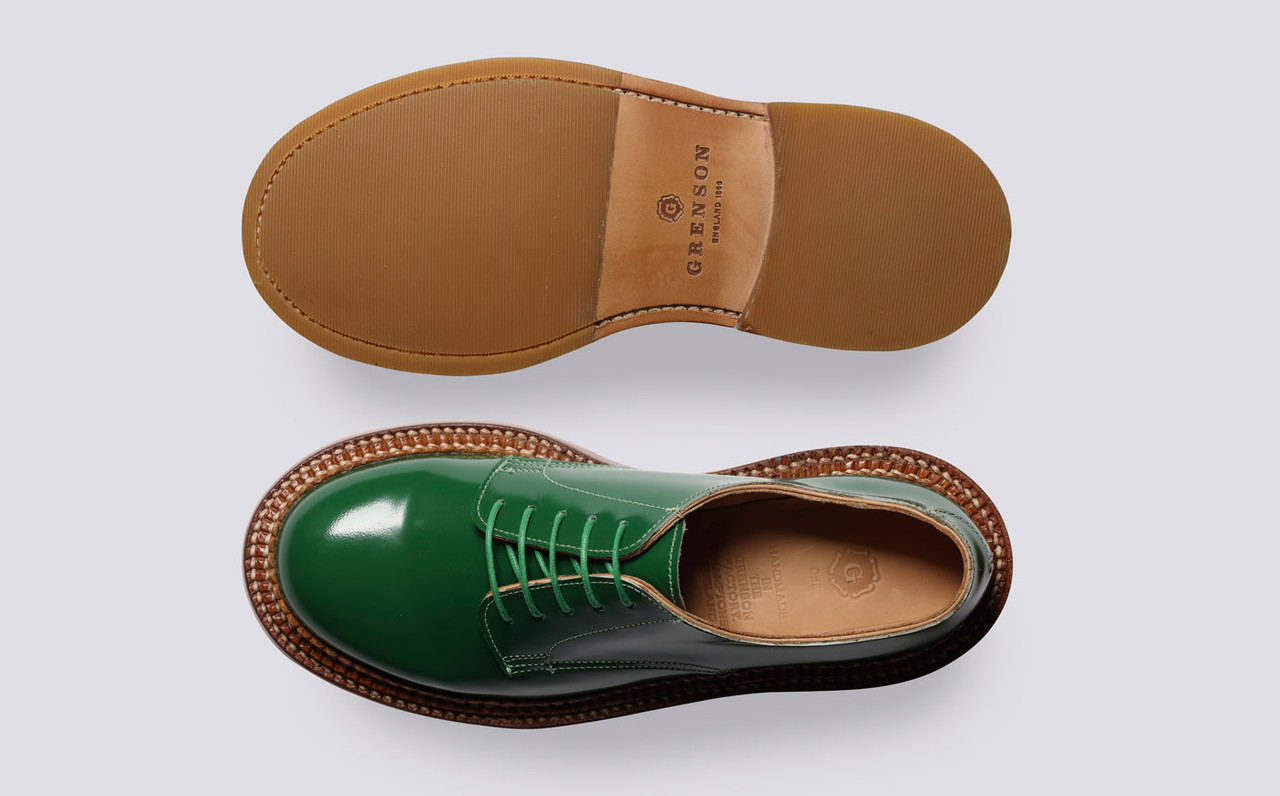 Devon | Womens Shoes in Green with Triple Welt | Grenson